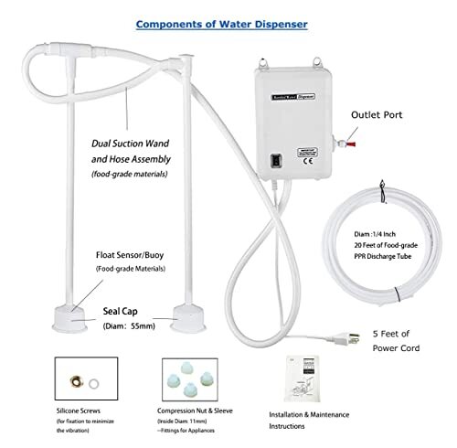 Bottle Water Dispenser Pump System Refrigerator Ice Maker RV 110V Dual ...