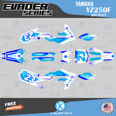 Graphics Kit for Yamaha YZ250F 2019 2020 2021 2022 2023 Evader - Blue ...