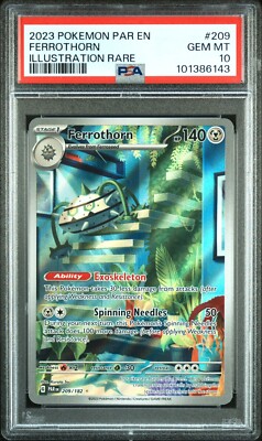 Pokemon TCG Ferrothorn 209/182 2023 Paradox Rift Illustration Rare Card ...