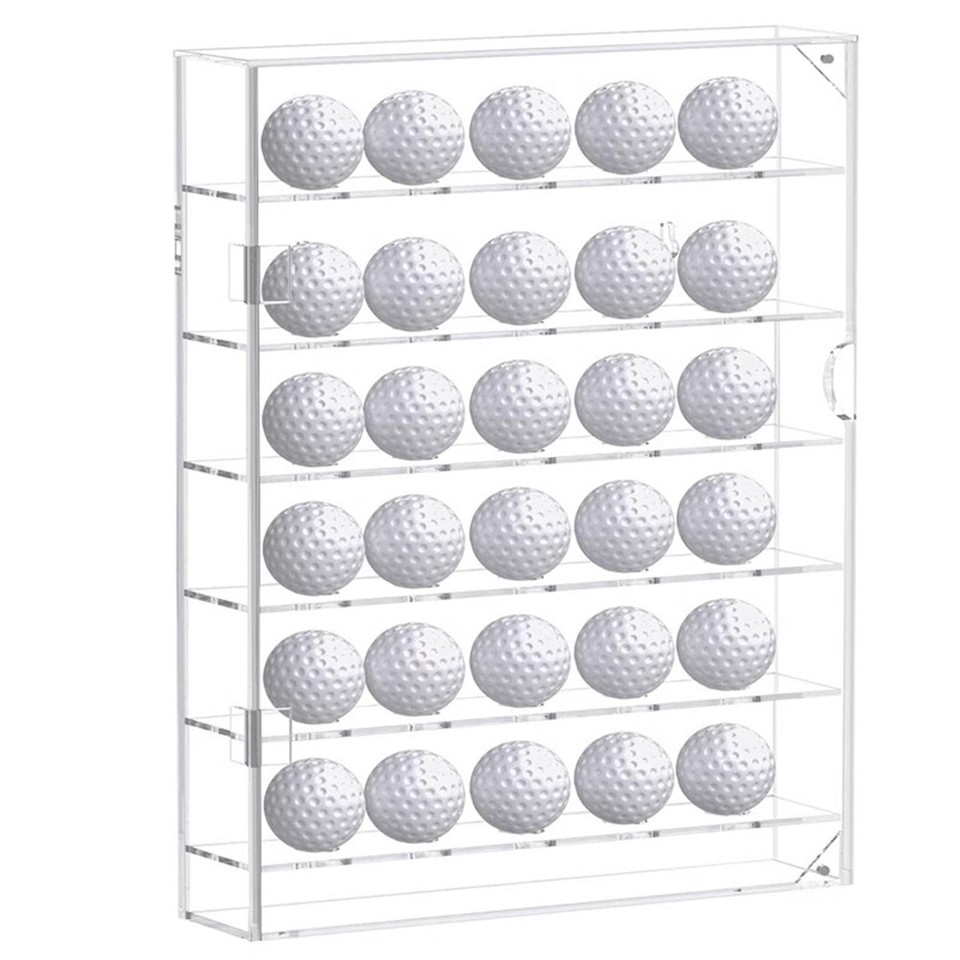 Golf Ball Display Case Wall Rack Holder for Desk Wall Mount and Desktop ...