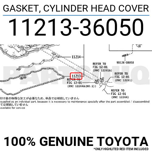 Lexus Toyota OEM 2015 Nx200t-valve Cover Gasket 1121336050 for sale ...