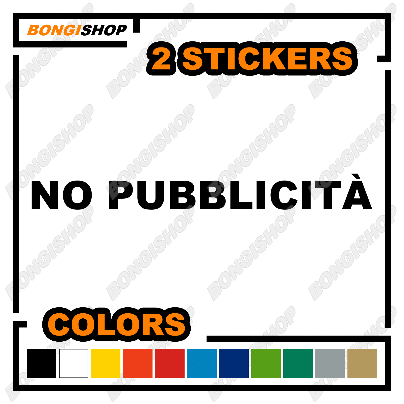 2x Adesivi Stickers Decals: NO PUBBLICITÀ Divieto Cassetta Lettere ...