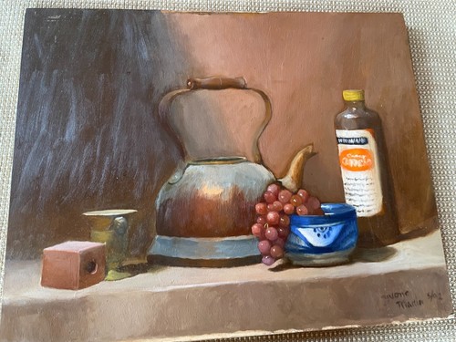 ORIGINAL OIL ON BOARD STILL LIFE SIGNED YVONE MARTIN 20" X 16" | eBay