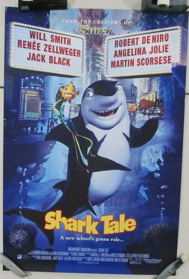 SHARK TALE ORIGINAL ROLLED 27X40 DOUBLE SIDED MOVIE POSTER 2004 SMITH ...