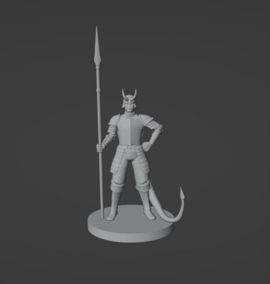 Tiefling Guard with Spear Commoner NPC 28mm Scale DND D&D Tabletop Mini ...