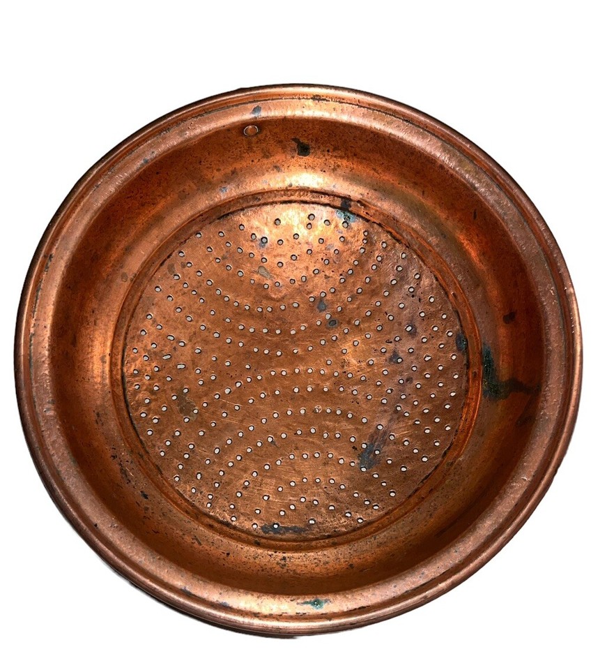 Vintage Antique 10” Copper Colander | eBay