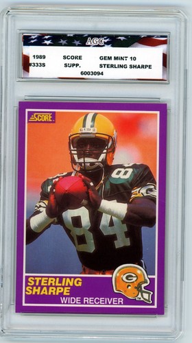 1989 Score Supplemental #333S Sterling Sharpe Rookie Card AGC 10 Gem ...