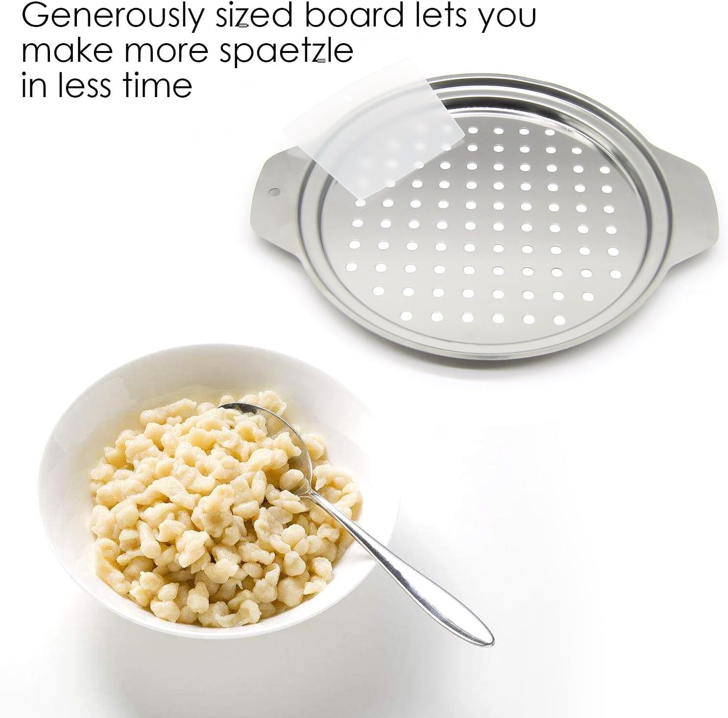 Stainless Steel Spaetzle Maker Lid with Scraper Traditional German Egg ...