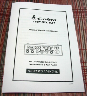 Cobra 148F GTL-DX+ Export CB Radio Owners Manual - NEW! | eBay