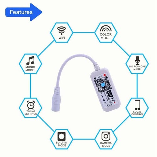 LED WiFi Controller Smart Voice Controller Remote RGB/RGBW For Strip ...
