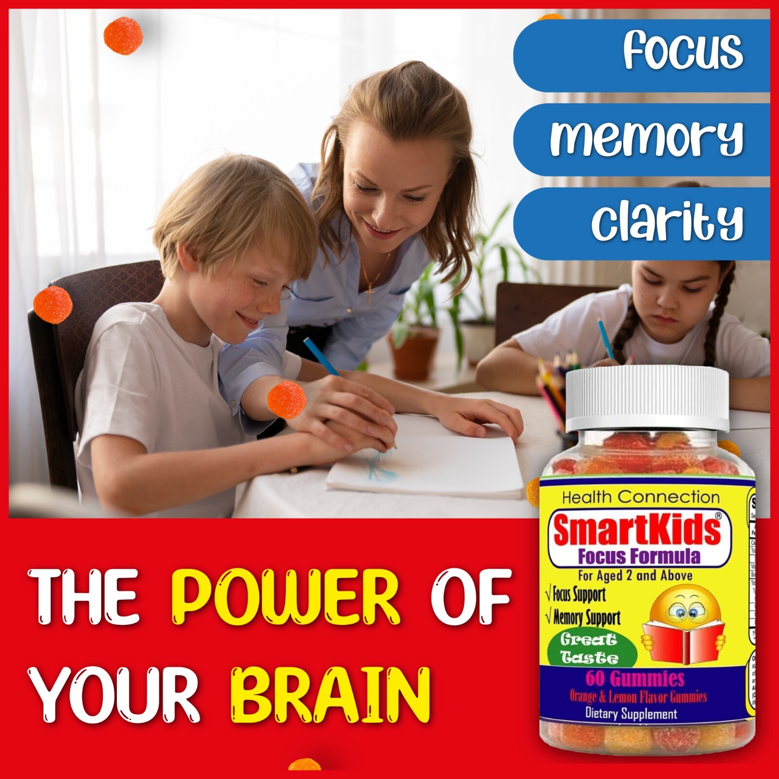 SmartKids Memory Booster+ Omega 3 Brain Supplement for Kids Brain ...