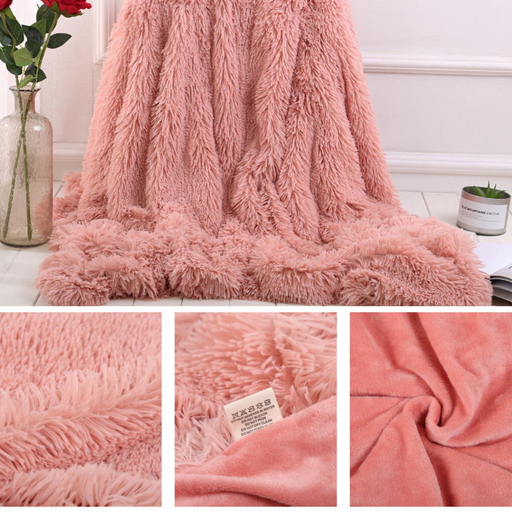 Stay Warm And Cozy With Soft Long Shaggy Throw Blanket Multifunctional ...