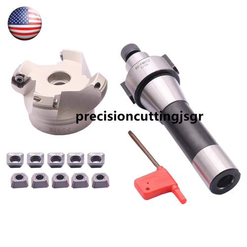 R8 FMB22-M12 Arbor KM12 63mm Face End Mill Shell Cutter +10pcs SEKT1204 ...