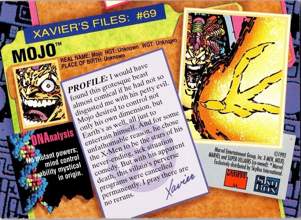 Super-Villains 69 Mojo X-Men Series 2 1993 Skybox Trading Card Game TCG ...