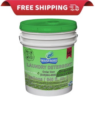 Wash Boss Green + Softener Laundry Detergent - 5-Gallon All-in-One ...