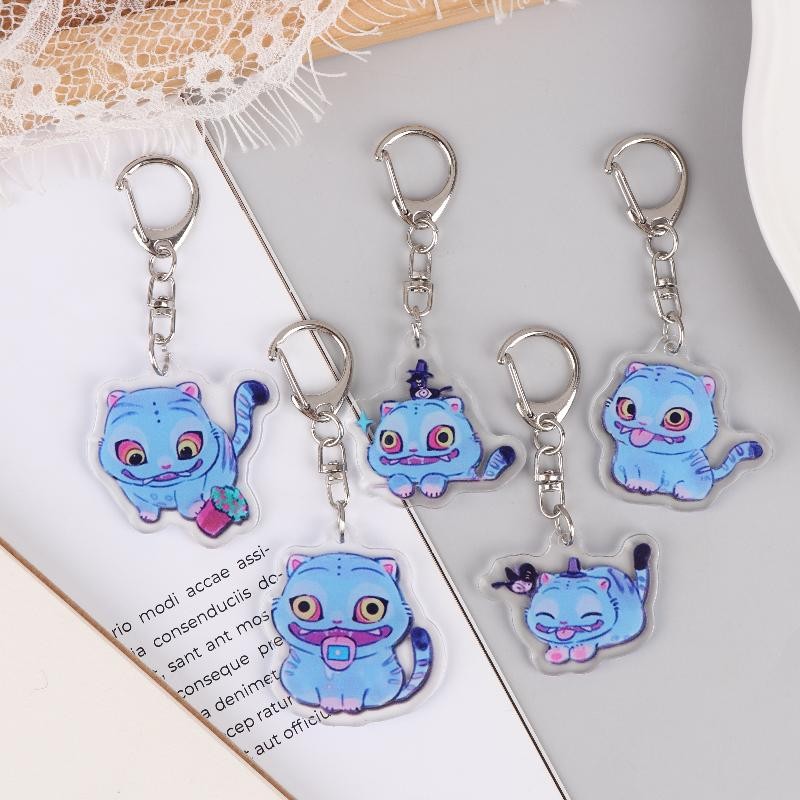 5PCS Cartoon Huntrix Saja Boys Derpy Tiger Acrylic KeyRing Double-Sided ...