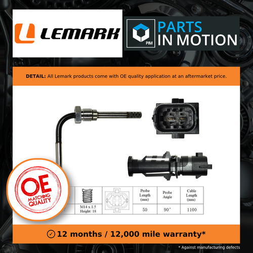 Exhaust Temperature Sensor fits OPEL ASTRA H 1.7D Post Cat 07 to 14 ...