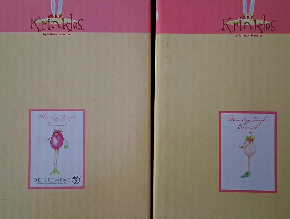 Vtg P. Brewster Krinkles Dept. 56 Mini Egg People Christmas Easter ...