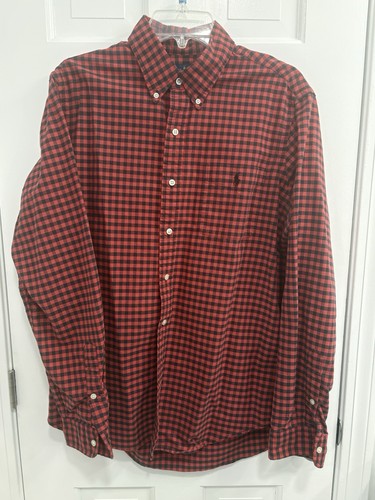 Polo Ralph Lauren Men's Red Checkered Button-Down Shirt Size M 100% ...