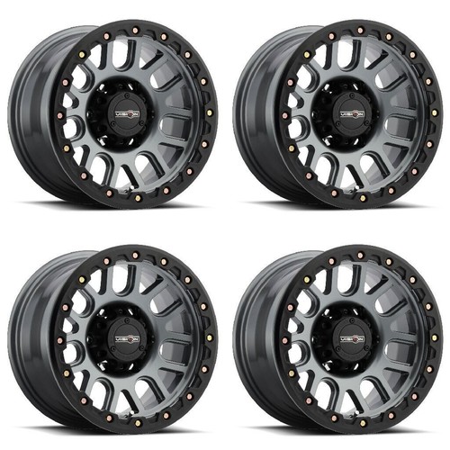 Set 4 17" Vision Off-Road 111 Nemesis Gunmetal Wheels 17x9 8x6.5 Rims ...