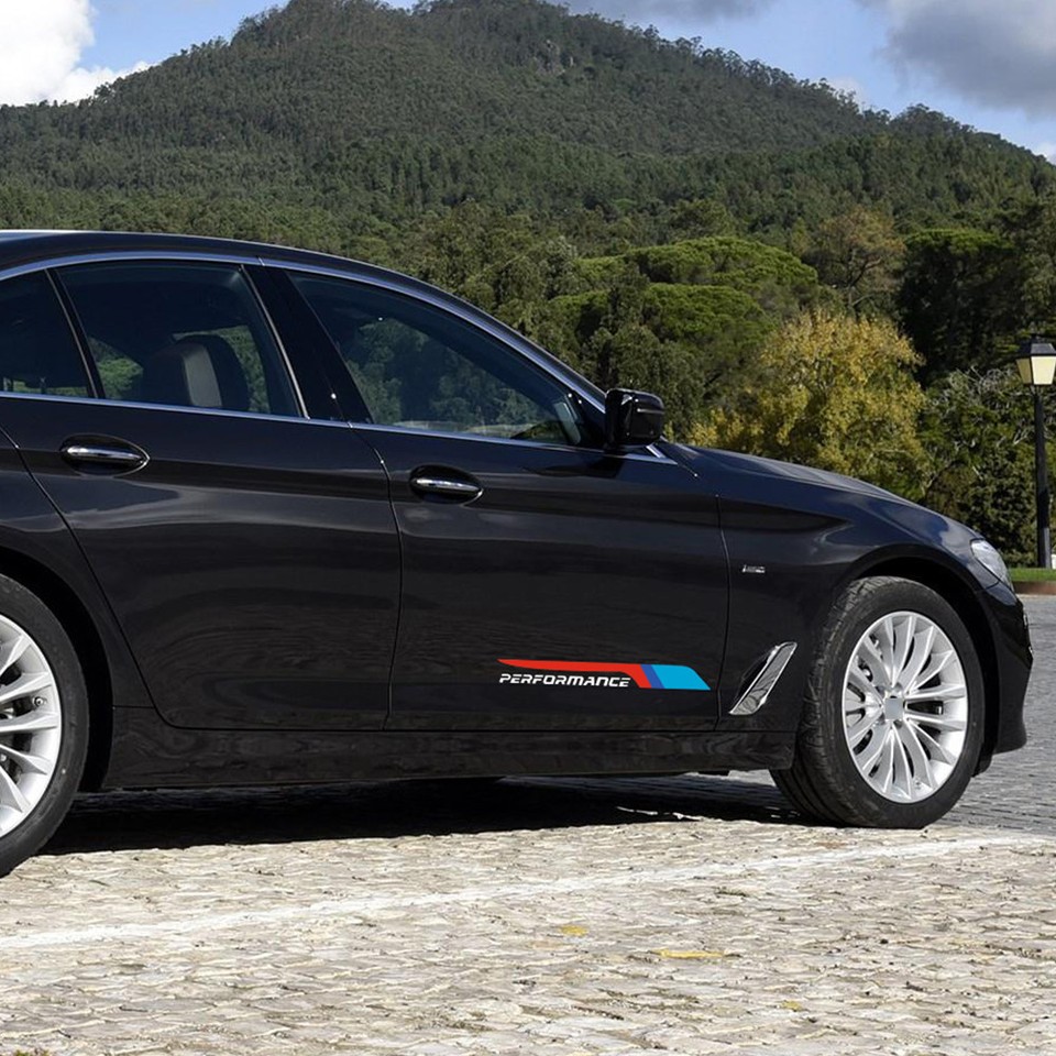 M Performance Car Door Sticker Decal 50*4.2cm For Bmw e46 e90 e39 f30 ...