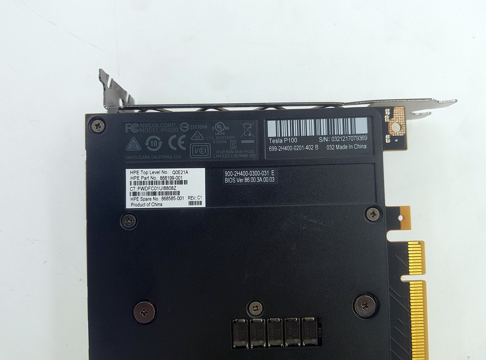 NVIDIA TESLA P100 Passive GPU HBM2 16GB PCI-EXPRESS Display Graphics ...