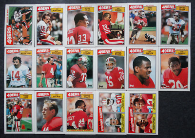 1987 Topps San Francisco 49ers Team Set of 17 Football Cards | eBay