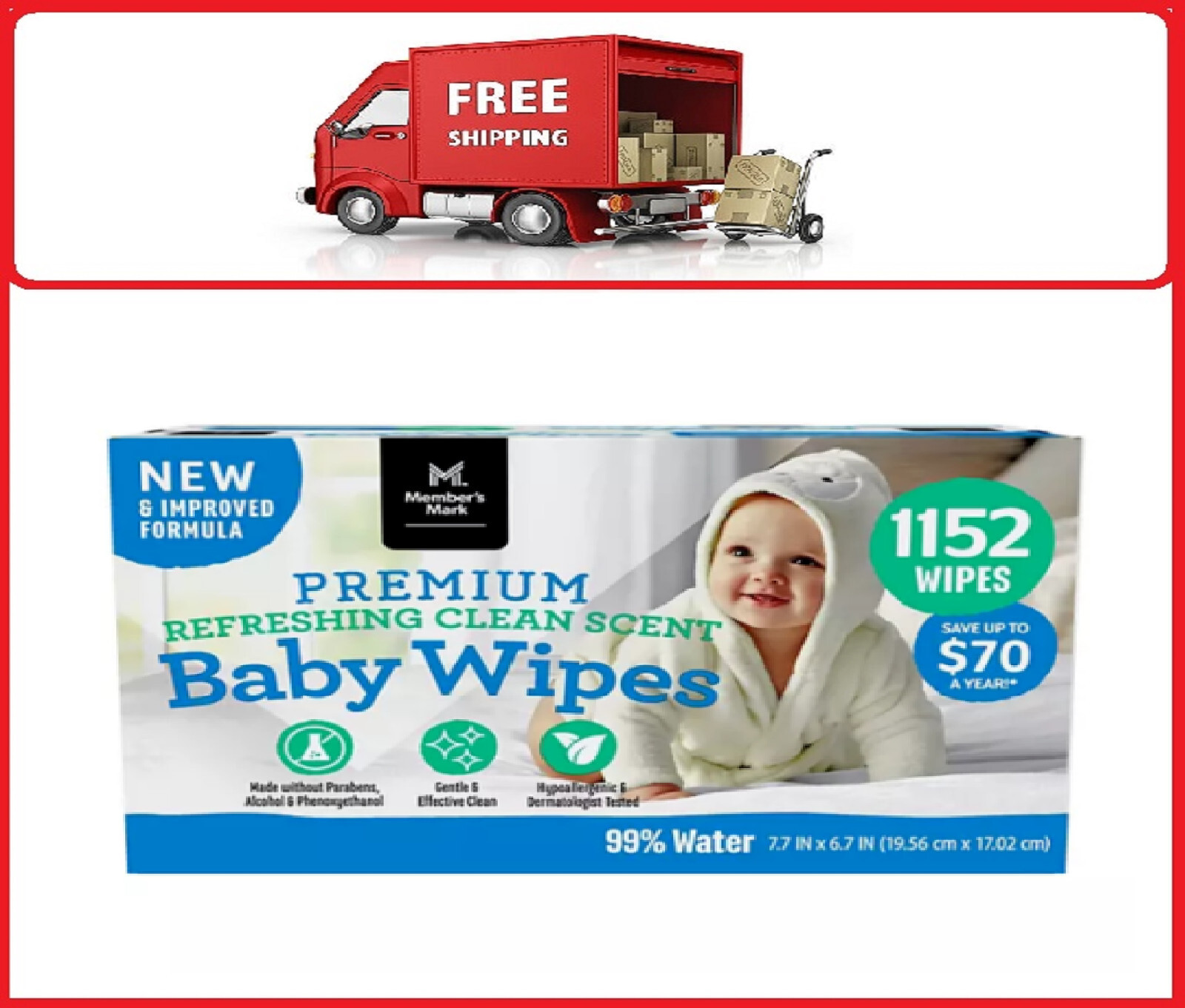 Member's Mark Premium Scented Baby Wipes (1152 ct.) | eBay