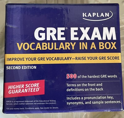 KAPLAN GRE Vocabulary 500 Test Flash Cards Second Edition Good ...