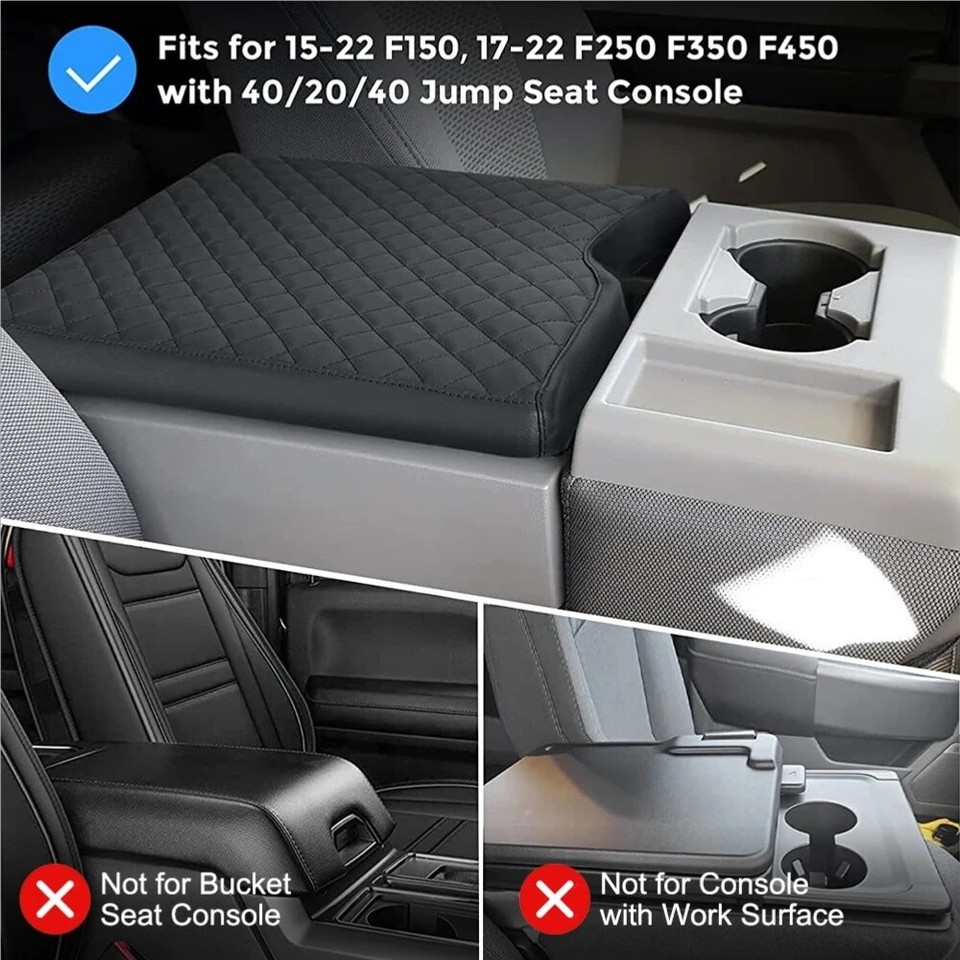 Center Console Lid Armrest Cover Pad Fits Ford F150 2015-2023 Jump Seat ...