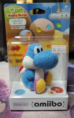 Nintendo Amiibo - Yoshi's Wooly World Series - Yarn Yoshi - Light Blue ...