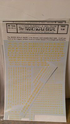 Cut Micro Scale Decals Ho Scale RH-80-6 Extended Alphabet and Numbers ...