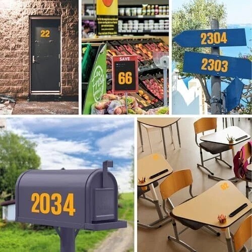 Reflective Mailbox Numbers Sticker, 3 Sets Large 0-9 Self Adhesive ...