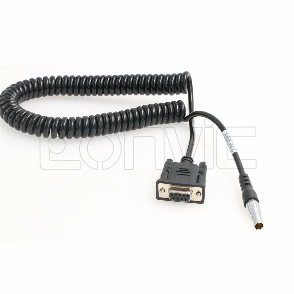 Coiled Data Collector Cable 5 Pin RS232 DB9 for Leica Total Station to ...