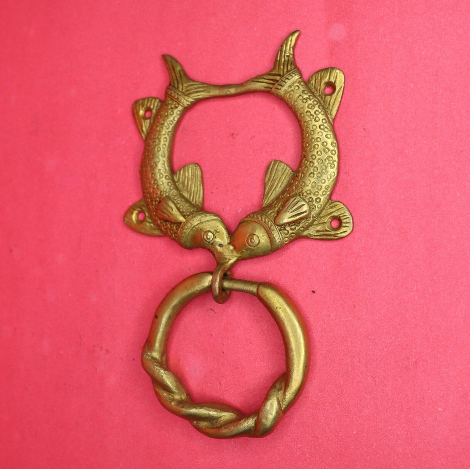 Handcrafted Brass Two Joint Fish Shape Doorbell Victorian Finish Door ...