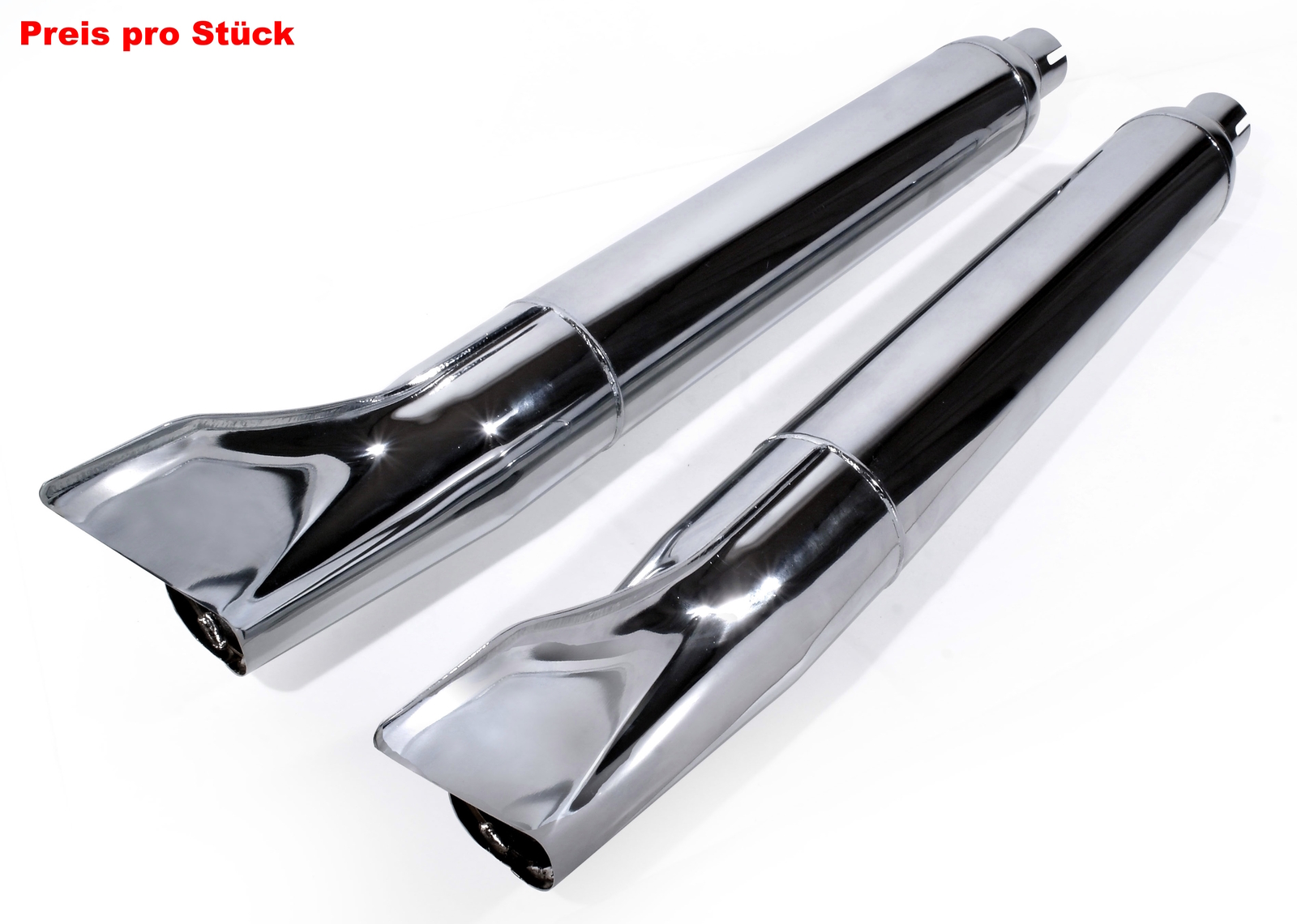 Auspuff Endtopf Chrom Fishtail für Harley Touring