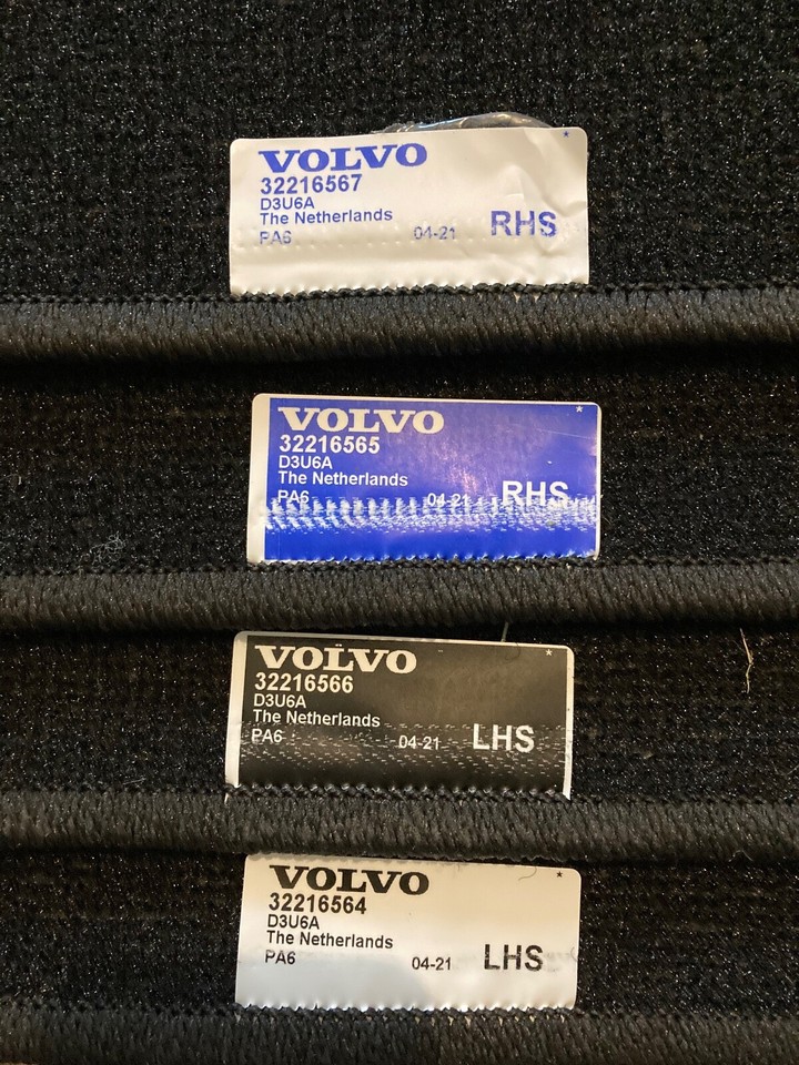 OEM GENUINE 2018-2022 VOLVO XC60 FLOOR MATS TEXTILE BLACK 32216555 4 Pc ...