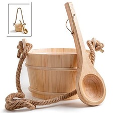 CEDAR+SAUNA+BUCKET+WITH+LINER+AND+DIPPER for sale online | eBay