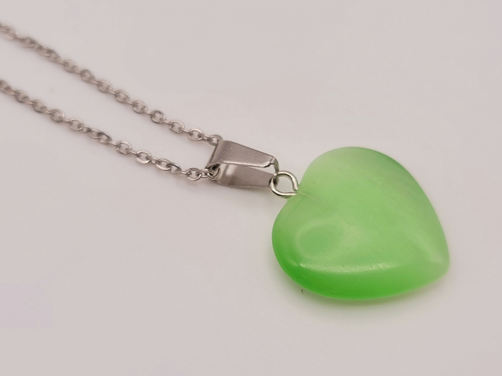 Natural Heart Shaped Cat Eye Handmade Pendant Necklace Chain | eBay