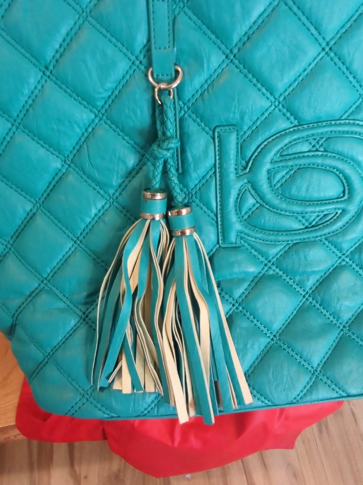 Bebe Large Teal quilted Getaway Packable Travel Weeke… - Gem