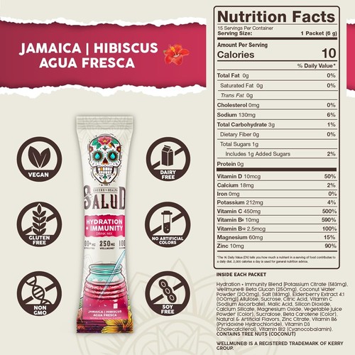 Taste Salud Water Enhancer Jamaica Hibiscus 1.27 fl oz (Pack of 12) | eBay