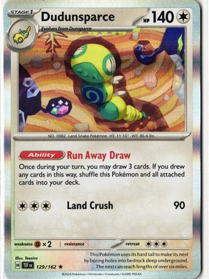 Dundunsparce Holo Rare Pokemon SV05: Temporal Forces TEF EN 129/162 NM ...