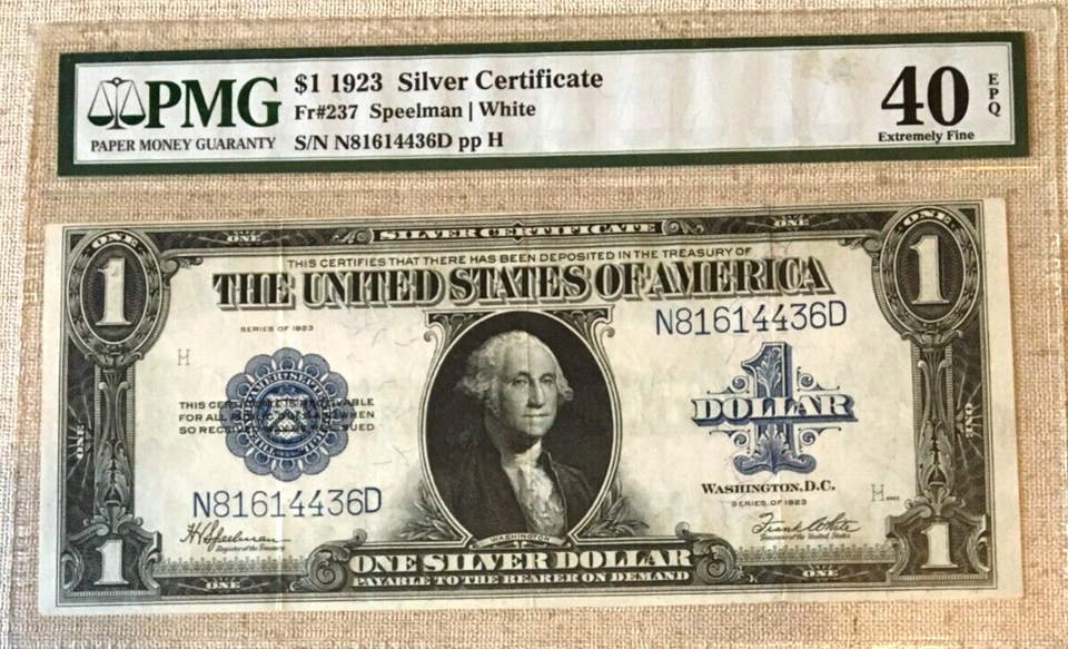 1923 $1 SILVER CERTIFICATE US LARGE NOTE PMG40 EPQ, EXTREMELY FINE 9342 | eBay