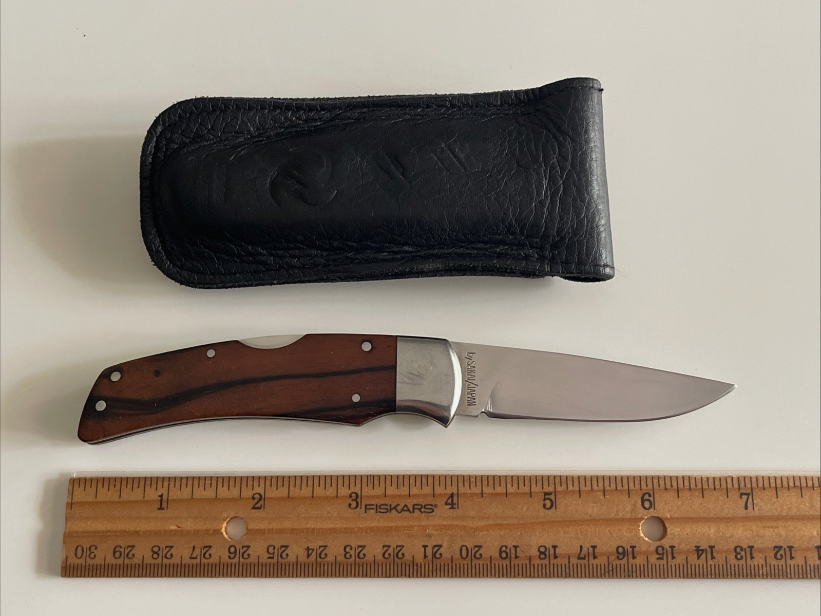 Gerber 1007 Folding Hunter II Knife Ebony Wood Handle Sakai Japan 1983 ...