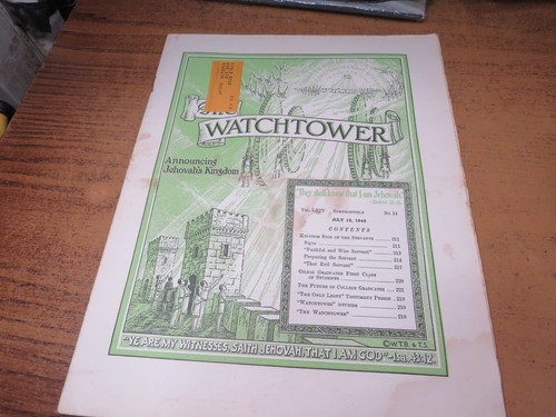 The WATCHTOWER Jehovah's Witness Journal July 15 1943 | eBay