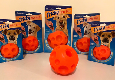 Tricky Treats Orange Dog Toys Balls. Food Treat Dispenser Toy Small ...