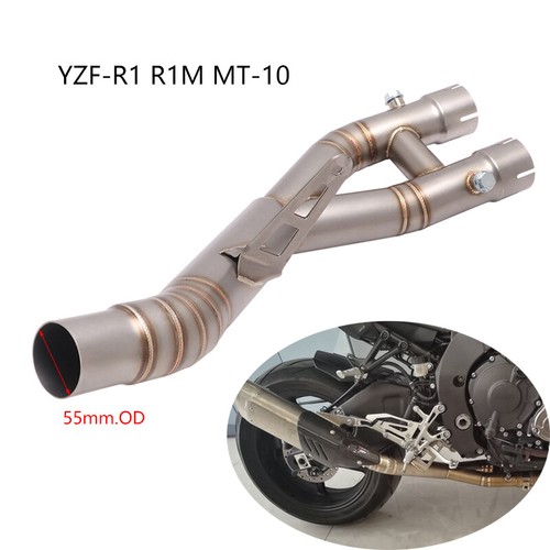 For Yamaha YZF R1 R1M 2015-2023 Delete Catalyst Mid Exhaust Link Pipe ...