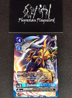 Digimon TCG Zudomon Ace BT14-026 Alt Art SR Super Rare Blast Ace NM ENG ...