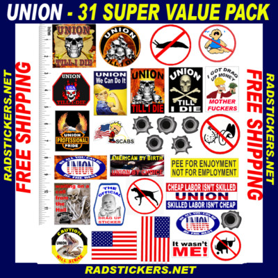 31 assorted union stickers value pack SH-28 | eBay