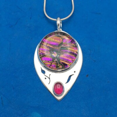 Sterling Silver Dichroic Necklace / Handcrafted by Sassi LaMuth Jewelry ...